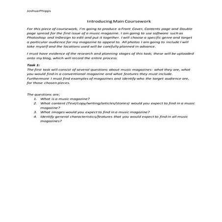 Introducing main coursework | DOCX