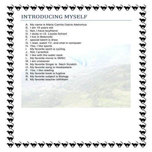 Introducing myself respuestas | DOCX