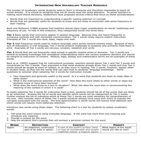 Introducing new vocab | PDF