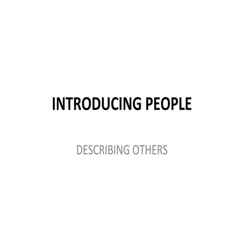Introducing people | PPT