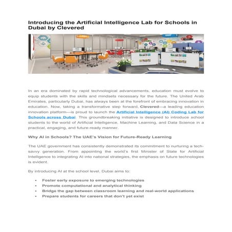 Introducing the Artificial Intelligence Lab for Schools in Dubai by ...