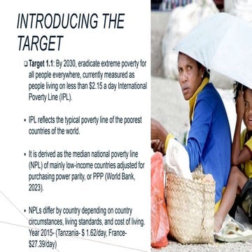 No Poverty SDG1, Target 1.1 and associated indicators | PPTX
