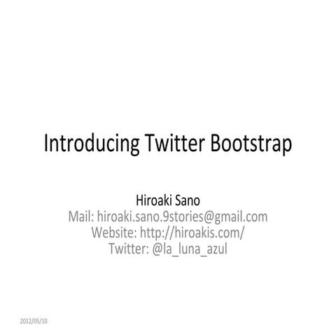 Introducing twitter bootstrap | PPT