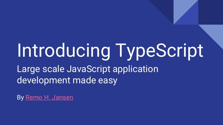 Introducing type script