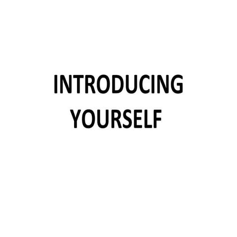 Introducing yourself | PPT