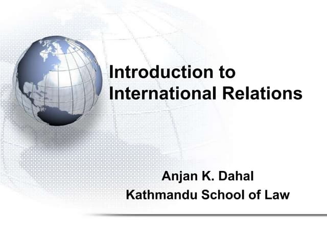 1 introduction to international relations | PPTX