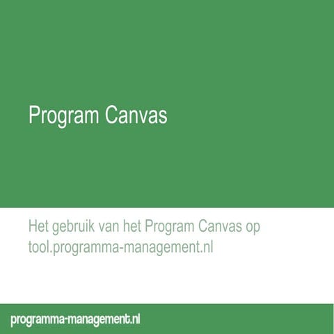 Introductie program canvas | PPT