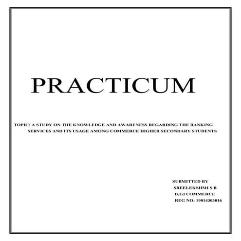 Saving habit among high school students - Akaresh Jose | PDF