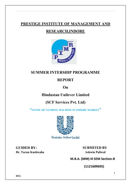 Presentation on Hindustan Unilever Limited ,HUL | PPT