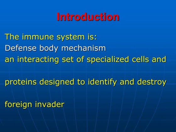 Introduction to immune system | PPT