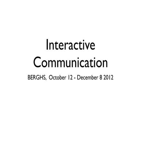 Introduction to Interactive Communication | KEY | Internet for ...