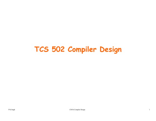 Compiler Design | PPT