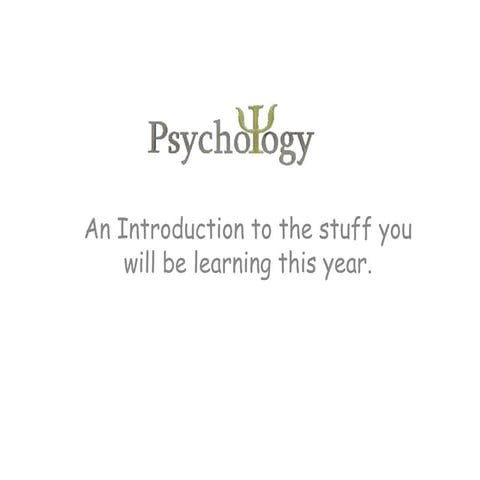 1. Introduction to psychology lecture presentation | PPT