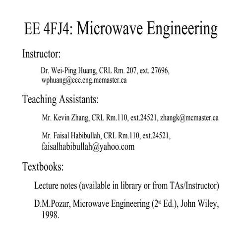 Microwave engineering | PPT