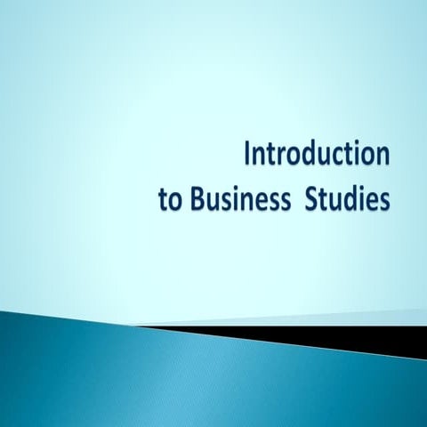 Introduction to business studies | PPTX