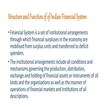 STRUCTURE AND FUNCTIONS OF INDIAN FINANCIAL SYSTEM | PPTX