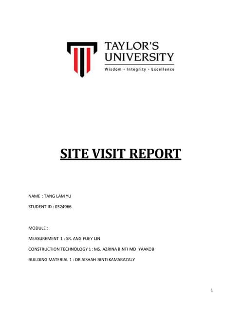 Site visit report | PDF