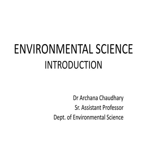 Introduction to environment i