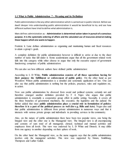 Definition & Concepts of Public Administration | PPT