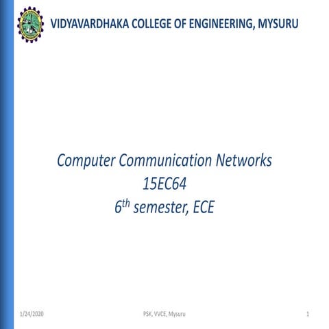 Introduction to Computer Communication Networks(15EC64) | PPTX