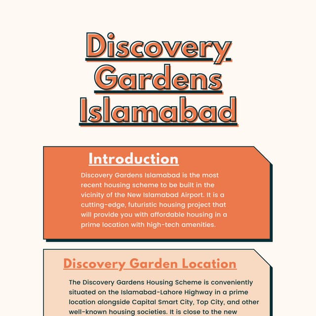 Discovery Gardens Islamabad | PDF