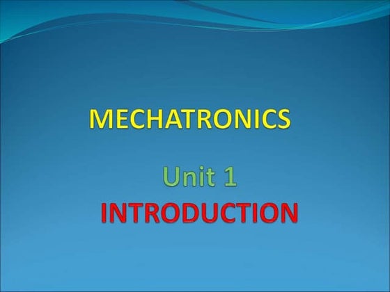 Mechatronics | PPT