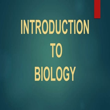 Introduction to biology | PPTX