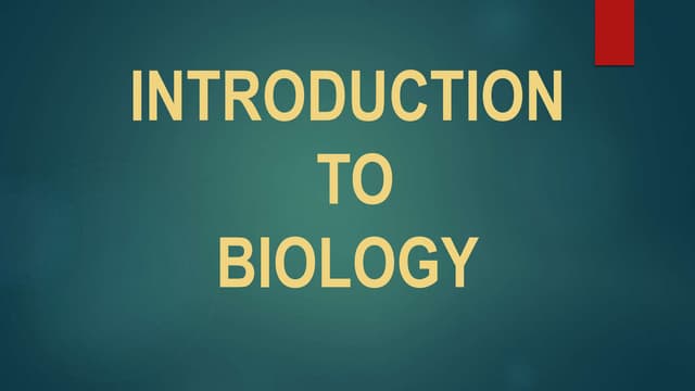 Introduction of biology | PPT | Biological Sciences | Science