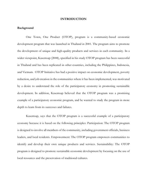 OTOP (One Town One Product | PPT