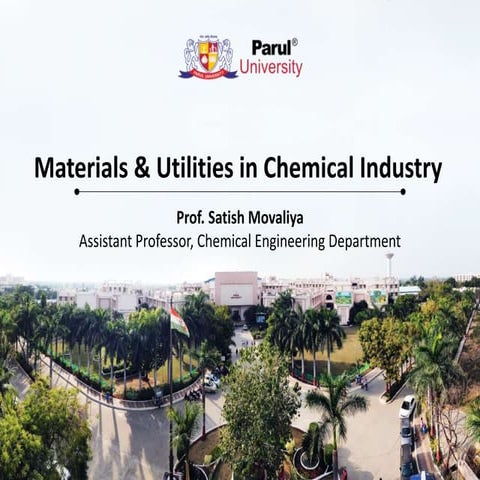 Introduction of material utilities in chemical industries | PPTX
