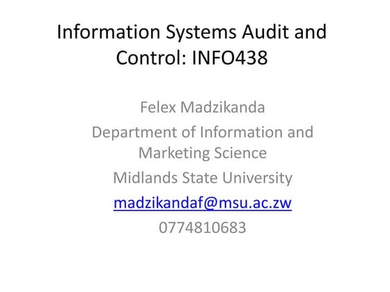 Auditing in EDP Environment/Computerized Audit | PPT