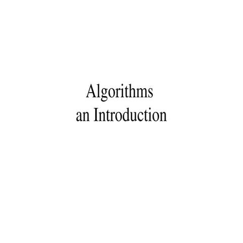 Introduction To Algorithms And Programing Ppt