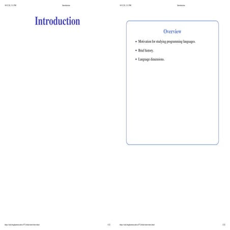 Introduction to progamming languages course | PPT