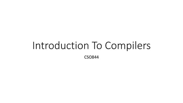 Introduction Compiler Design Pdf To Read Ppt