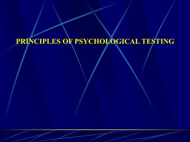 Various Psychological tests: challenges and contemporary trends in ...