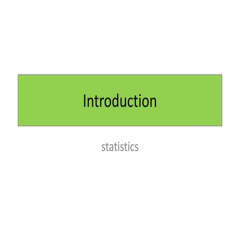 Introduction statistics | PPT