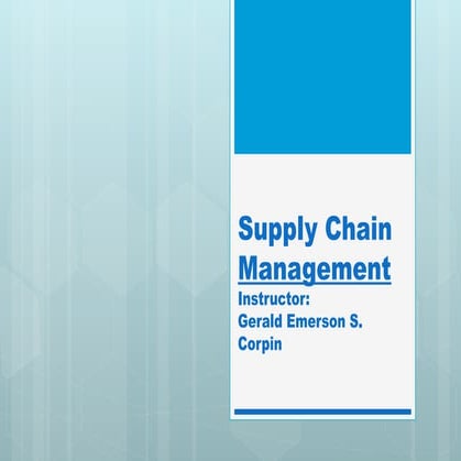 Introduction to Supply Chain Management - SRM | PPTX