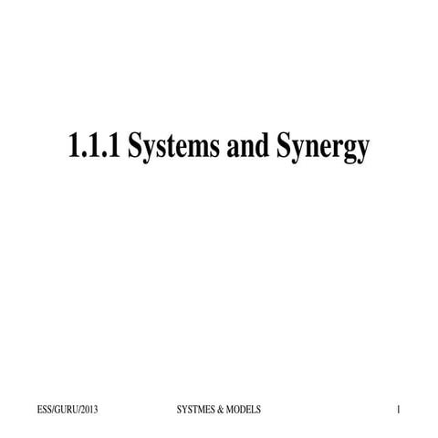 Introduction systems &synergy | PPT