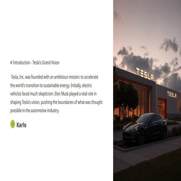 Tesla: Revolutionizing the Future of Transportation and Energy | PPTX