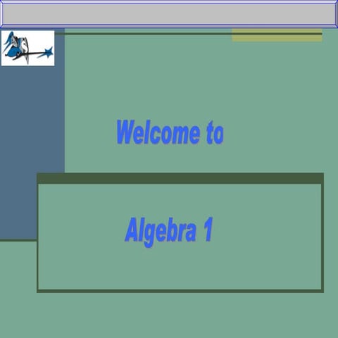 Introduction To Algebra 1 | PPT