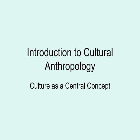 Introduction to Anthropology | PPT