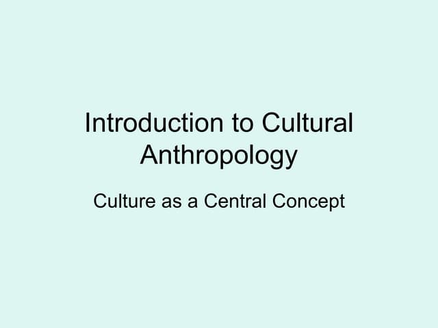 Anthropology | PPTX