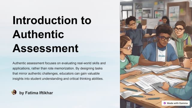 authentic vs. traditional assessment | PPT