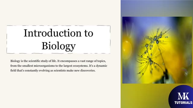 Lesson 1 Introduction to Biology | PDF