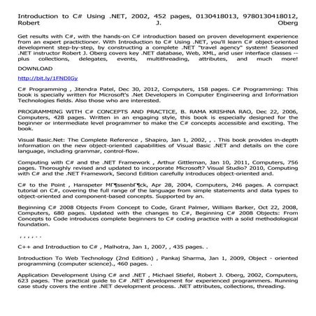 Introduction to-c-using-net | PDF