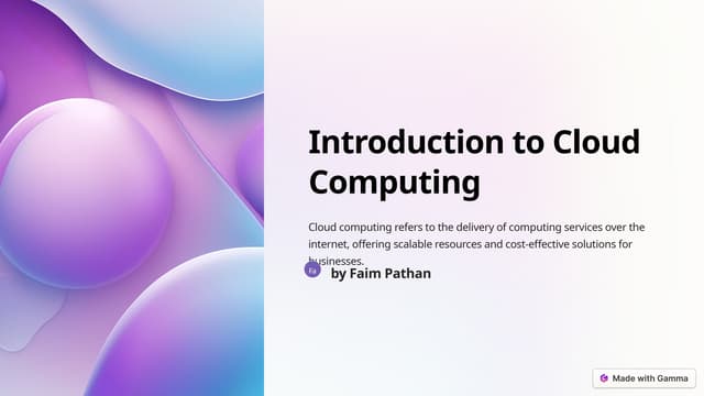 Introduction To Cloud Computing Cloud Computing Pptx Cloud Computing