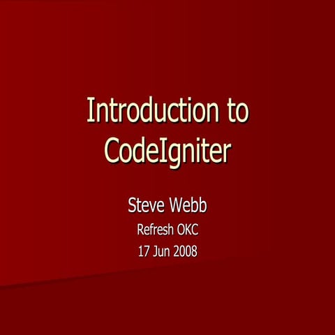 Introduction To Codeigniter Ppt