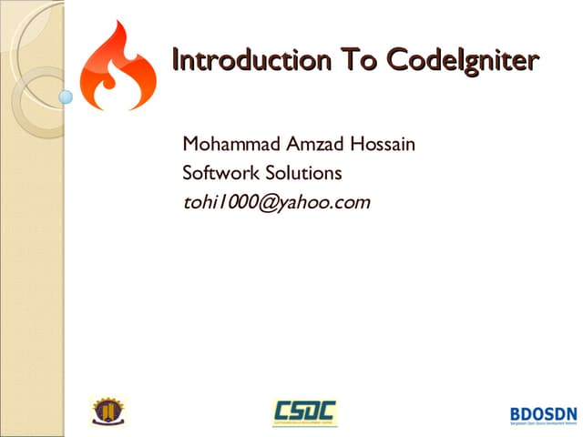 Introduction To Code Igniter Ppt 8921