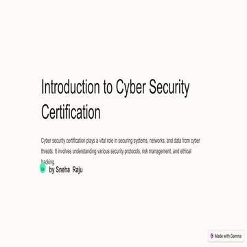 Introduction To Cyber Security Certification Pptx
