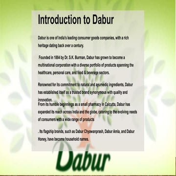 Introduction-to-Dabur-1.ppt in accordance with organisational change and development | PPT